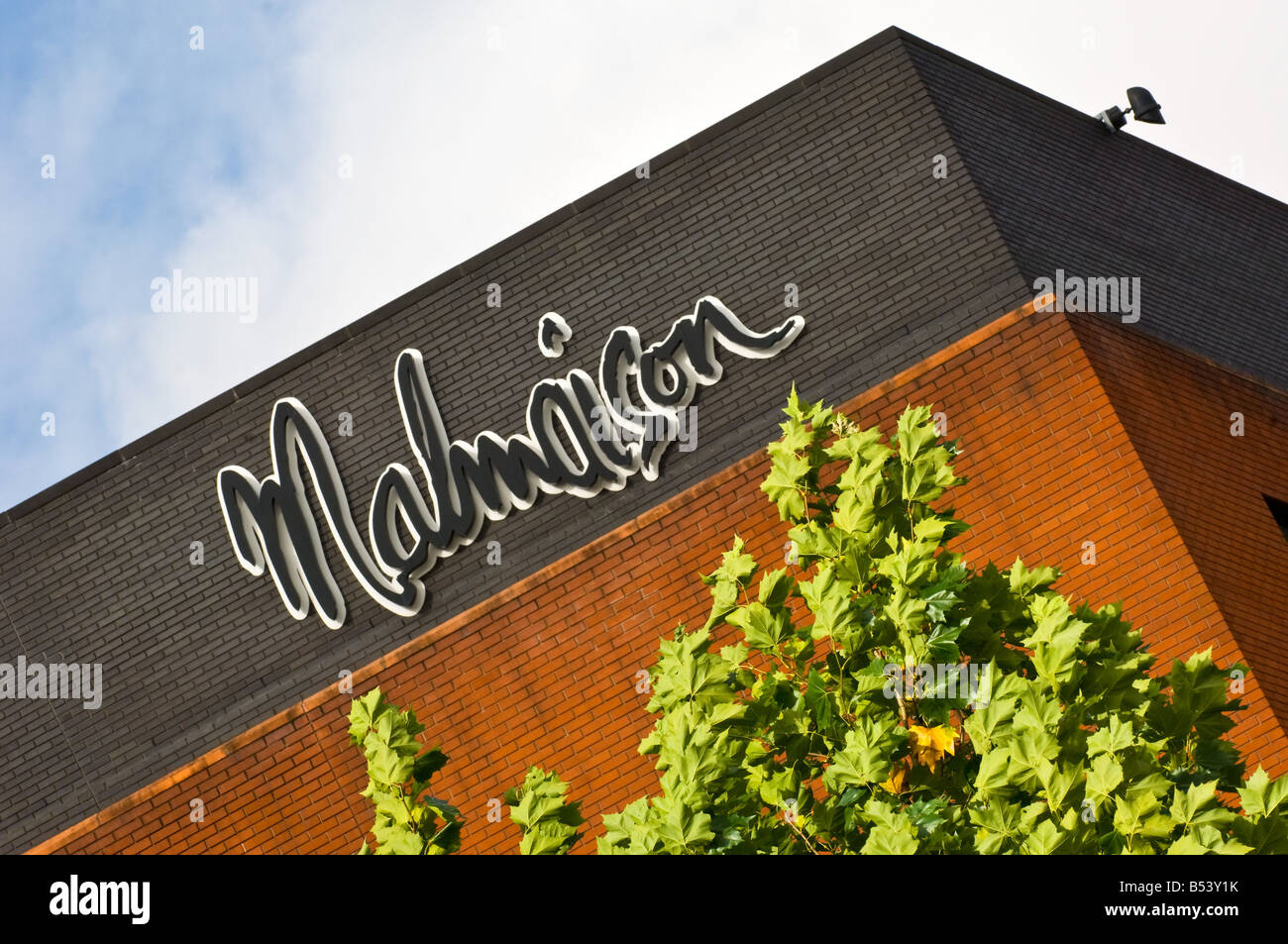 Malmaison sign, Manchester Stock Photo - Alamy