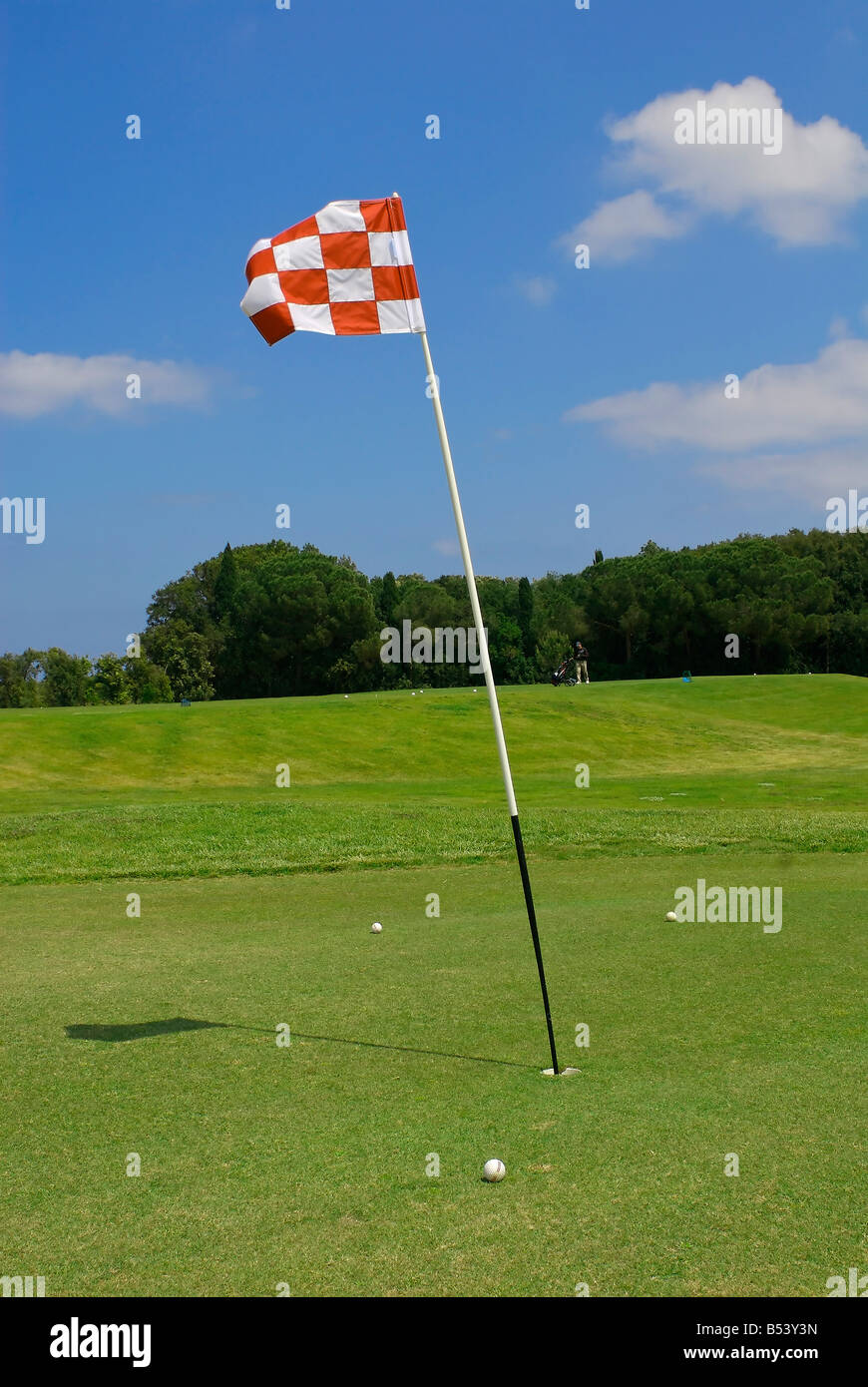 flag on the golf course Stock Photo - Alamy