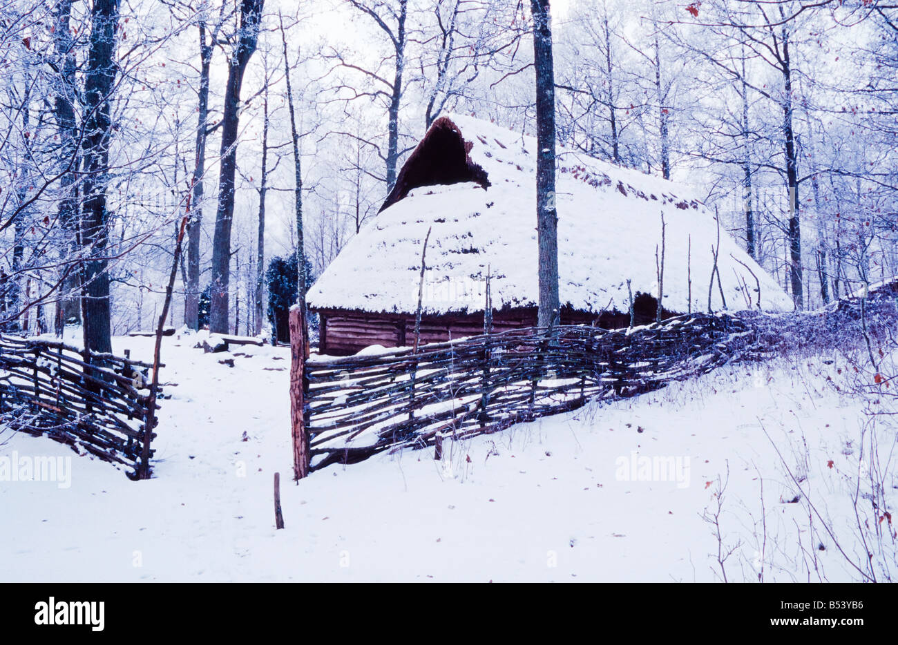 Rebuild long house from stone age Stock Photo - Alamy