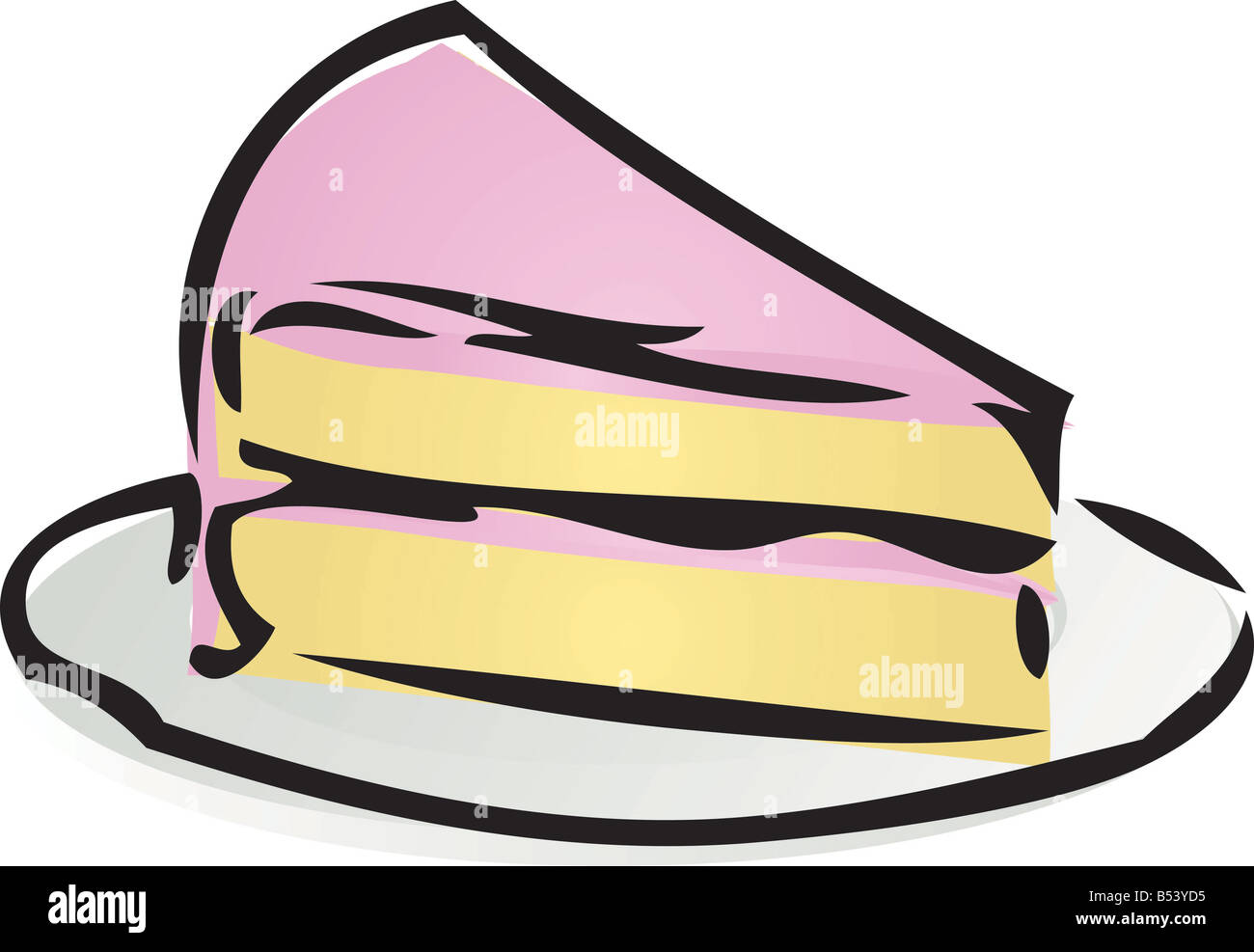 Illustration of a cake with pink icing hand drawn sketch Stock Photo ...