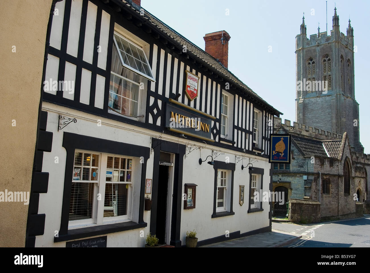 Pub and Church Stock Photo - Alamy
