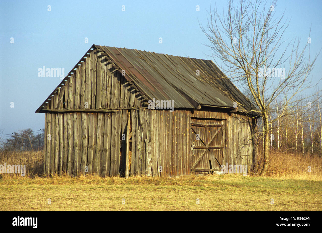 Wooden barn, Poland Stock Photo - Alamy