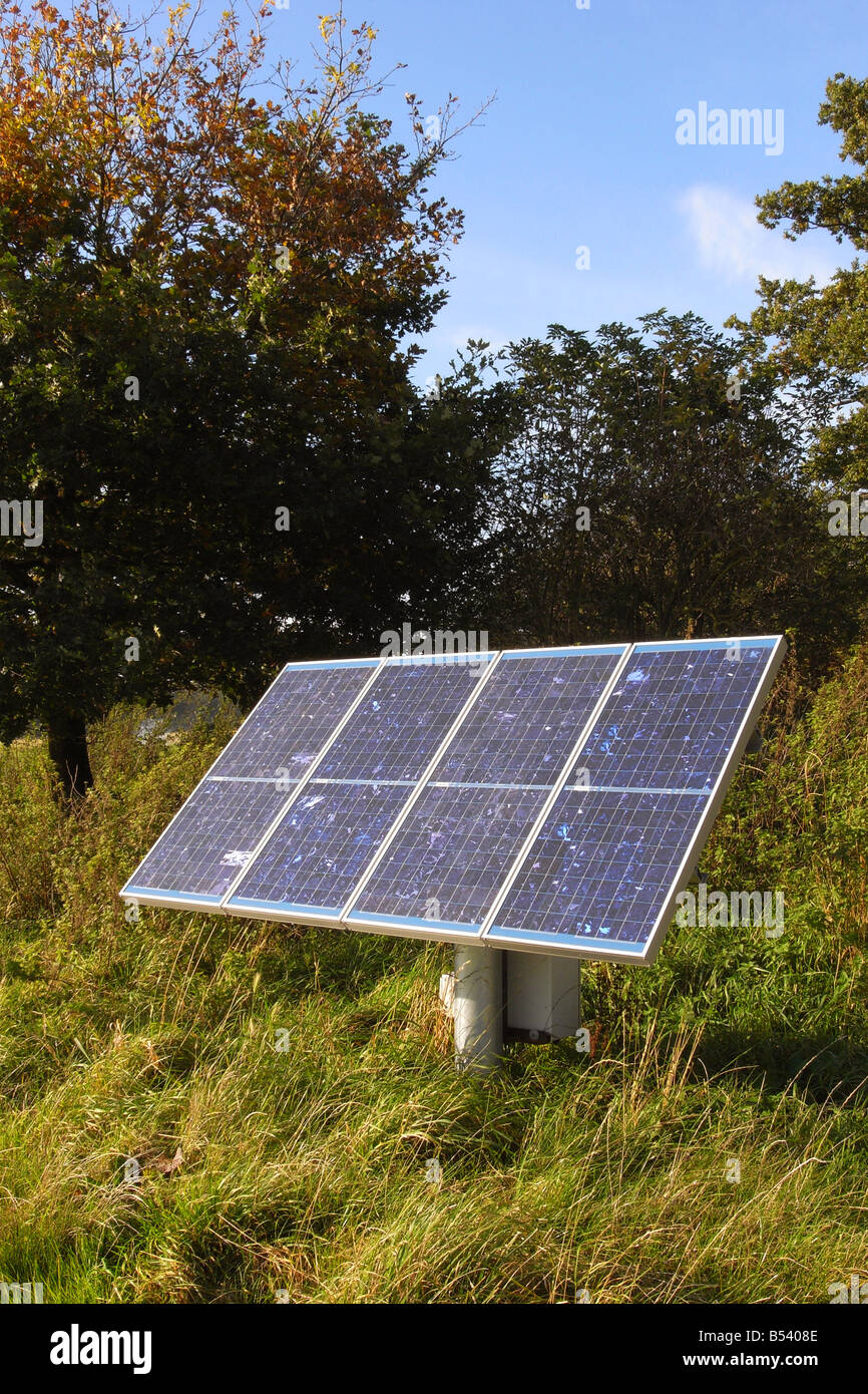 Solar Panels in a country garden Stock Photo - Alamy
