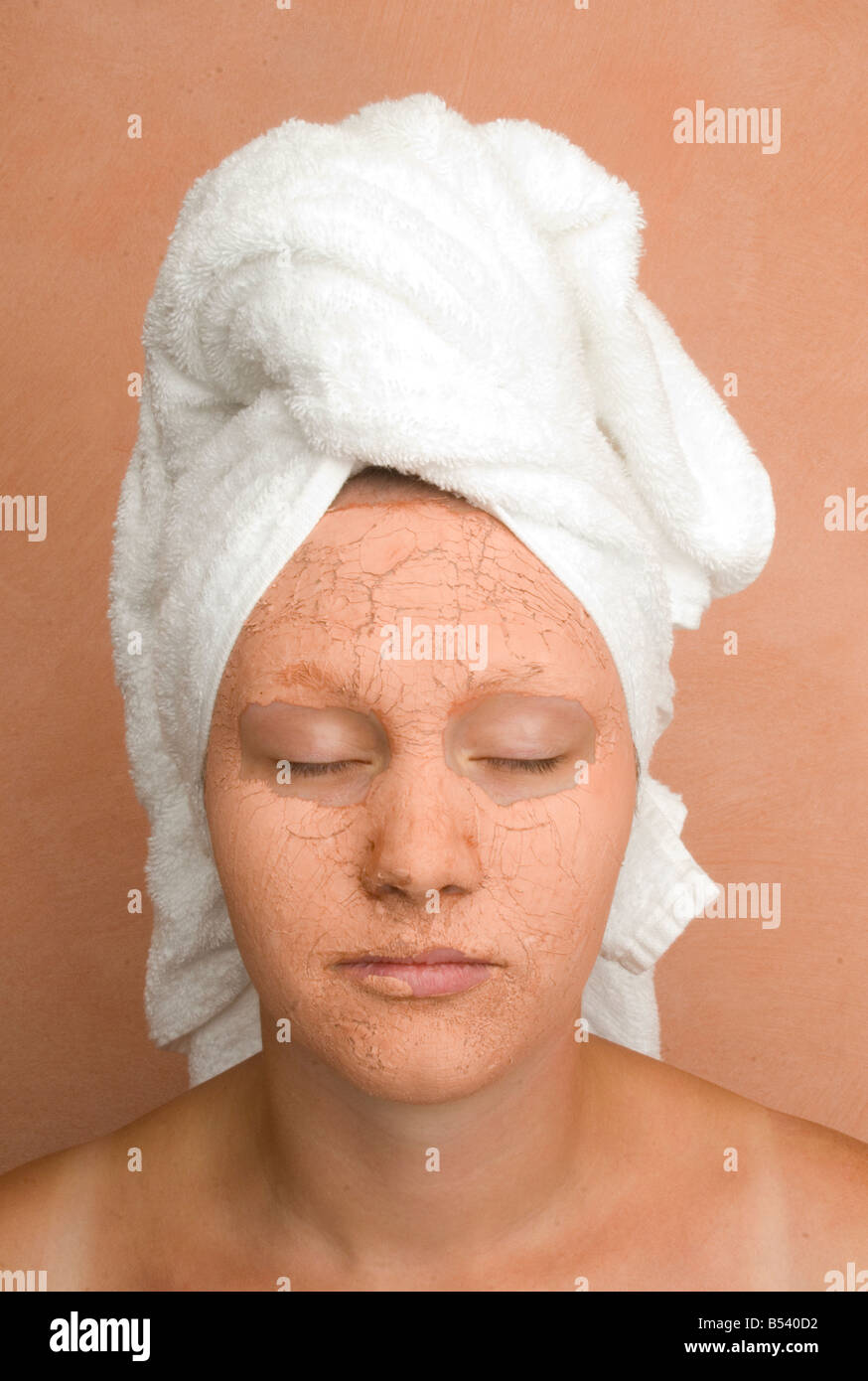woman with clay beauty mask Stock Photo - Alamy