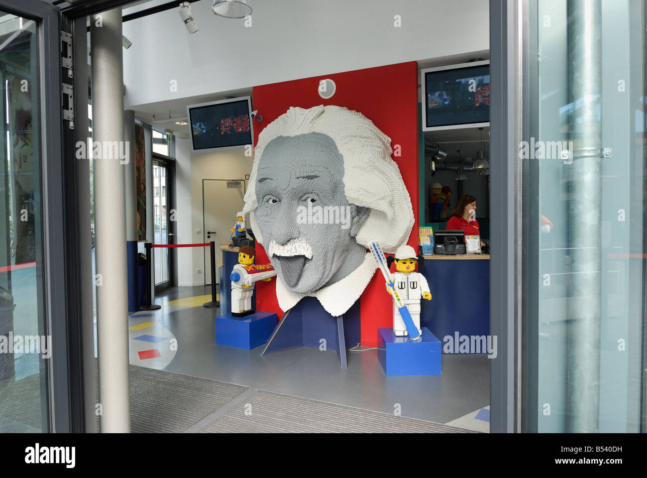 Lego Einstein s face Lego center Berlin Germany Stock Photo - Alamy
