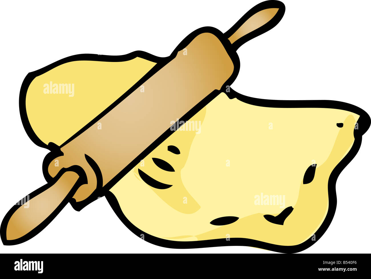 Lineart illustration of doung and rolling pin Stock Photo - Alamy