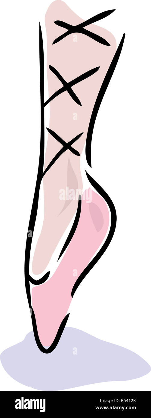 Foot of a female ballet dancer a point Stock Photo - Alamy
