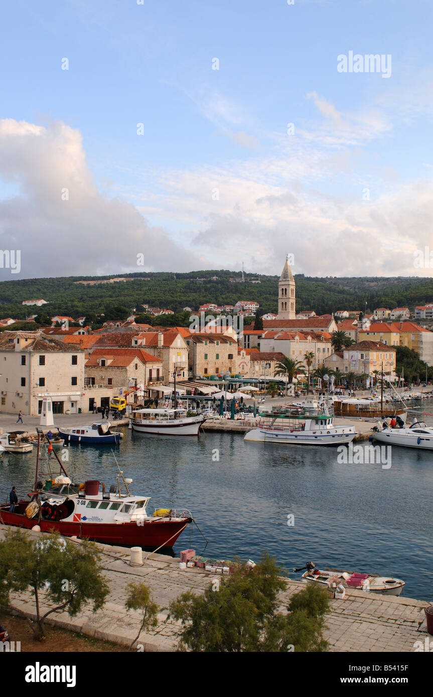 Supetar town and harbour on the island of Brac Dalmatia Croatia Stock ...