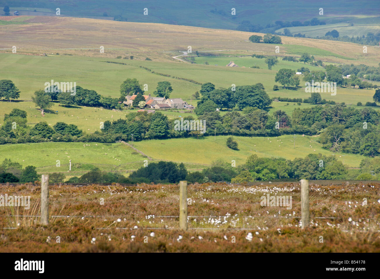 North Yorkshire Moors looking north across Esk Valley Goathland from ...