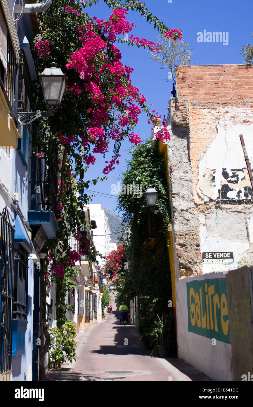 A narrow street in Marbella Old Town Spain Stock Photo - Alamy