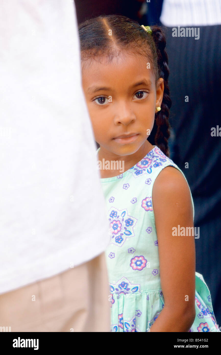 Creole girl portrait in Seychelles Stock Photo - Alamy