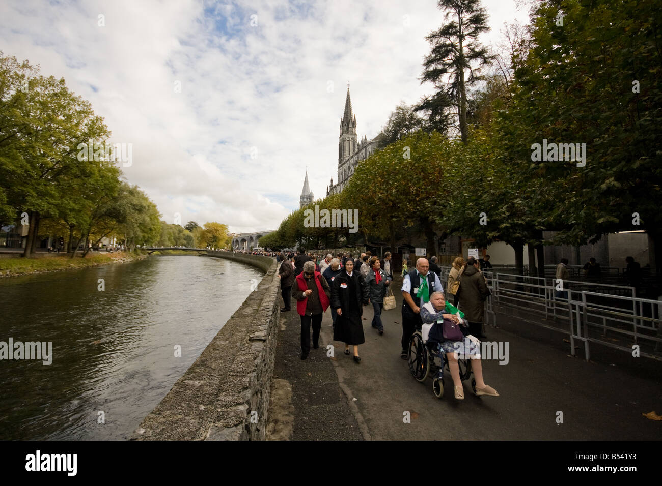 The infirm visiting Lourdes, Southern France Stock Photo - Alamy