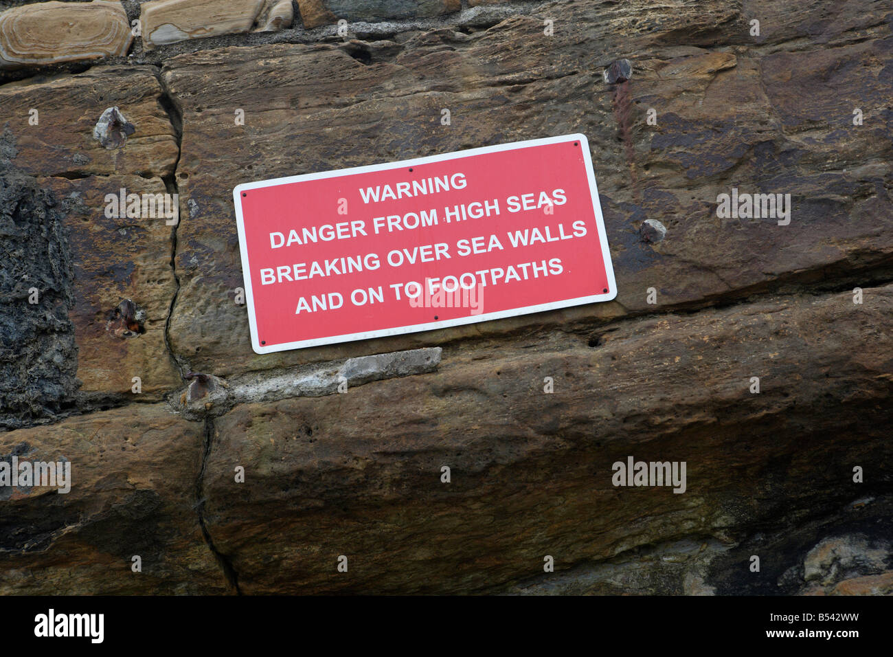 High Seas warning sign Stock Photo - Alamy
