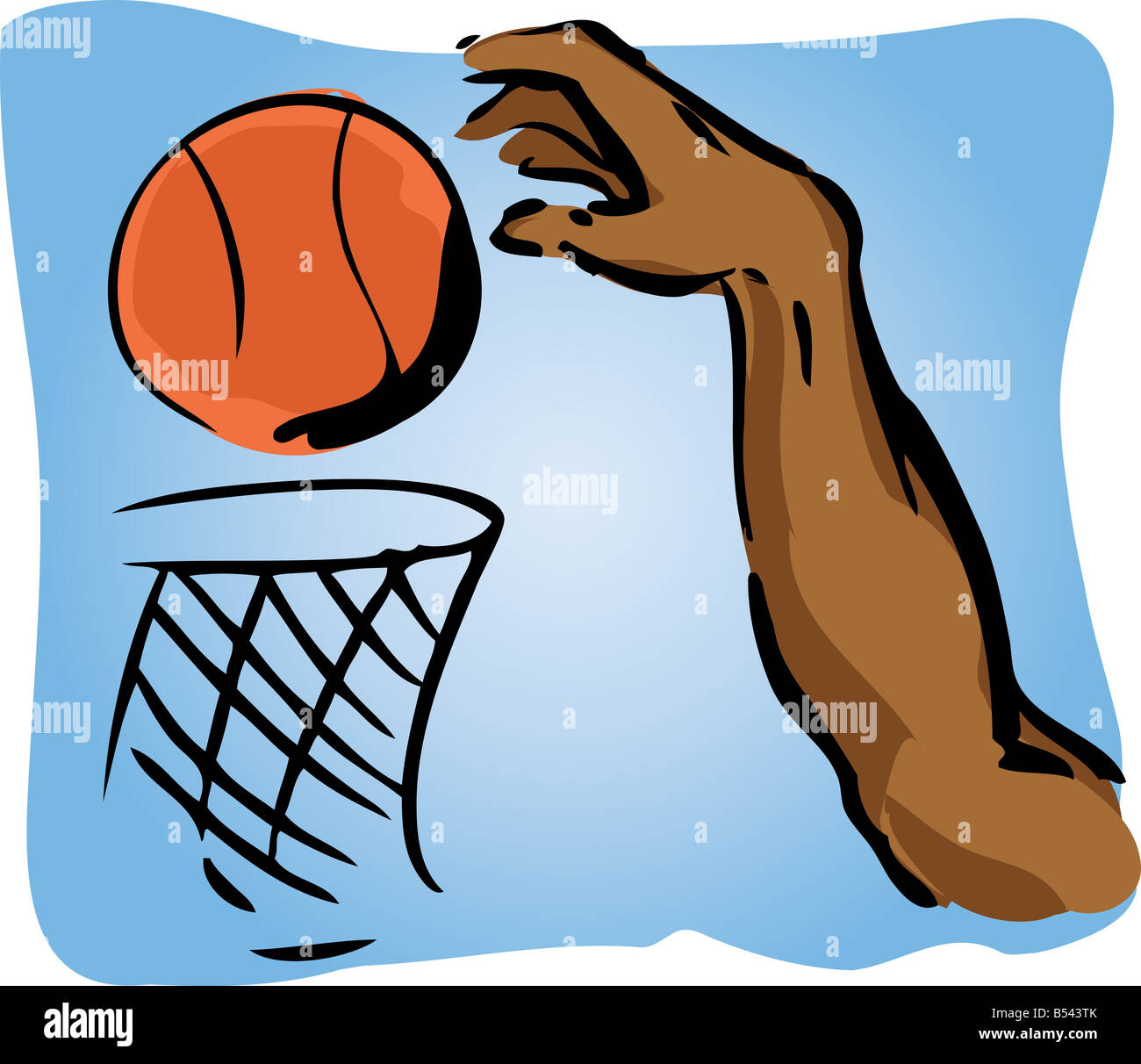 Illustration of an arm dunking a basetball in a slamdunk Stock Photo ...
