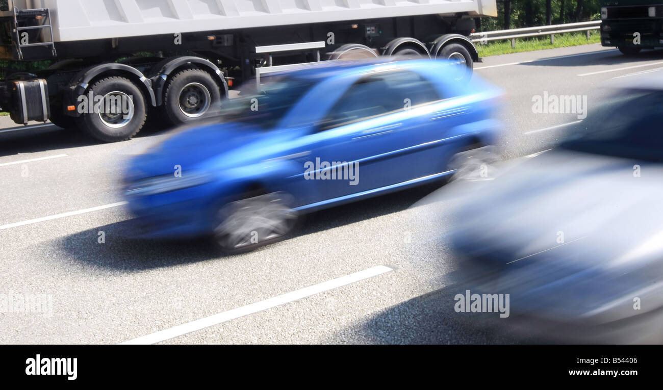 Moving cars on highway road hi-res stock photography and images - Alamy