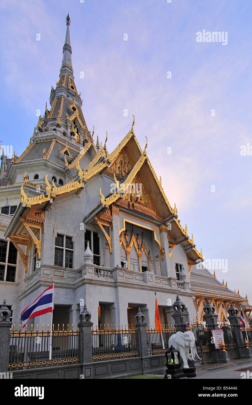 Wat Sothorn at night, it is the oldest and most impressive temple in ...