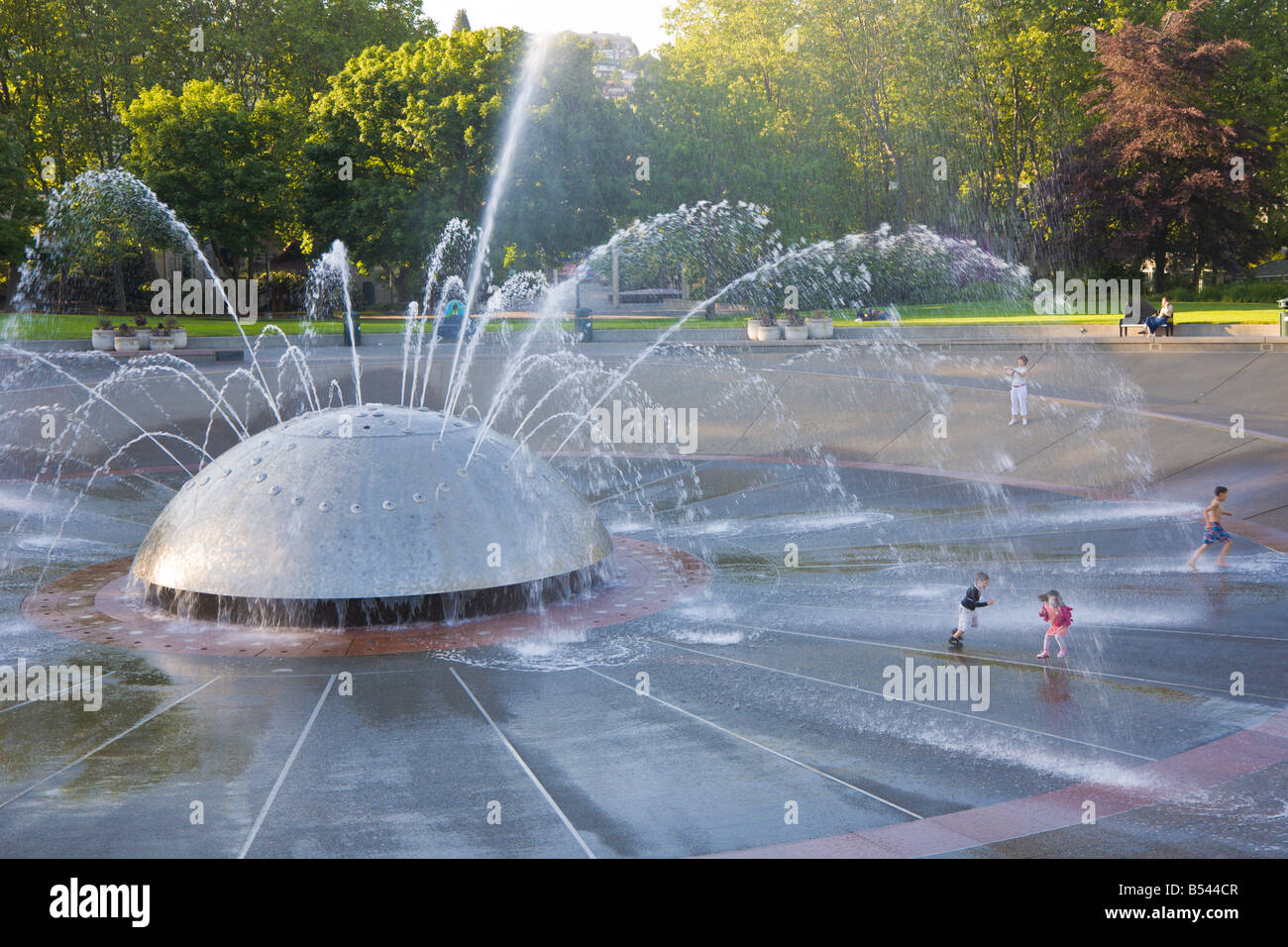 International Fountain in Seattle Center, Seattle, Washington Stock ...