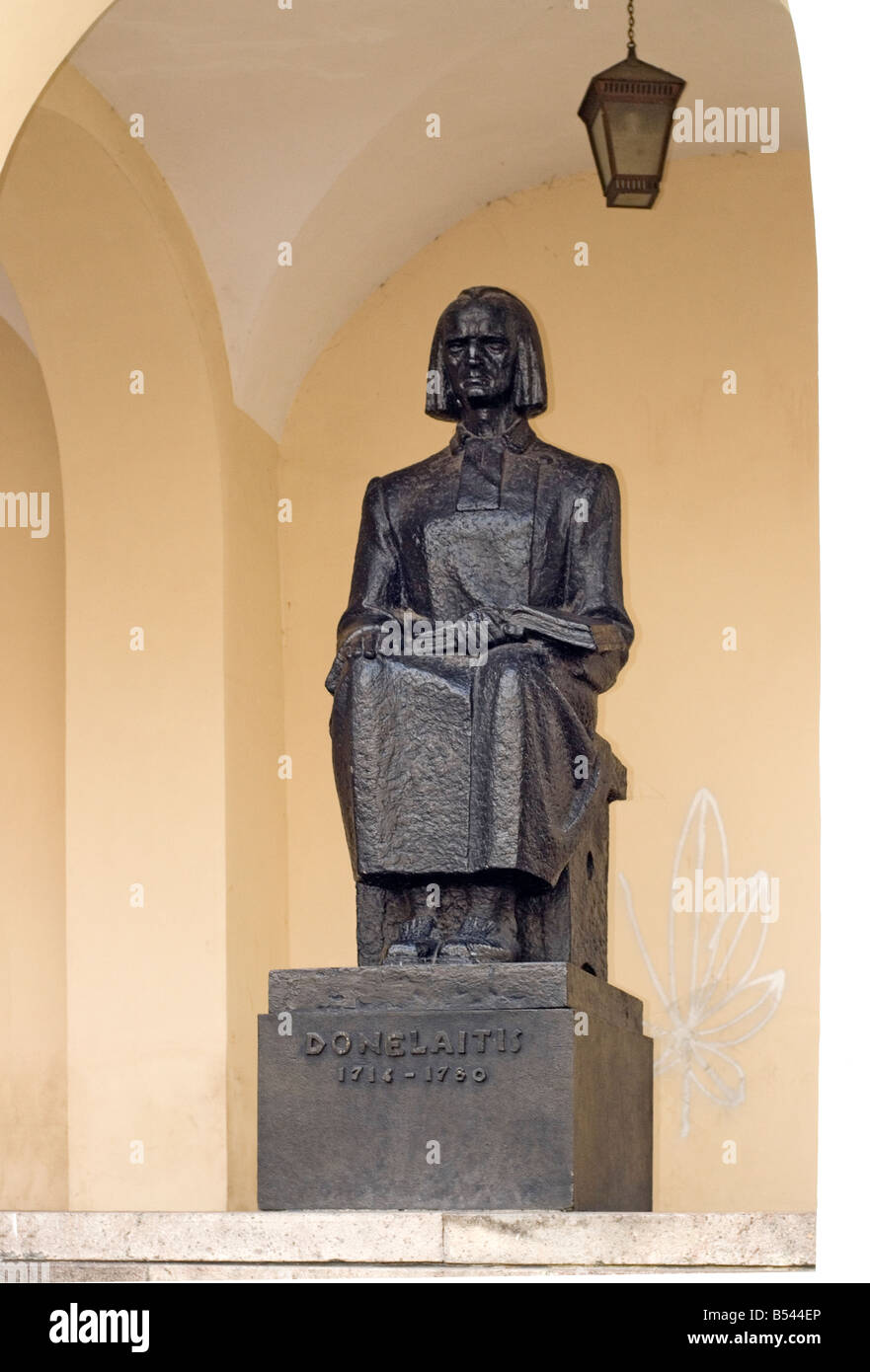 Vilnius Statue of Poet Donelaitis Stock Photo - Alamy