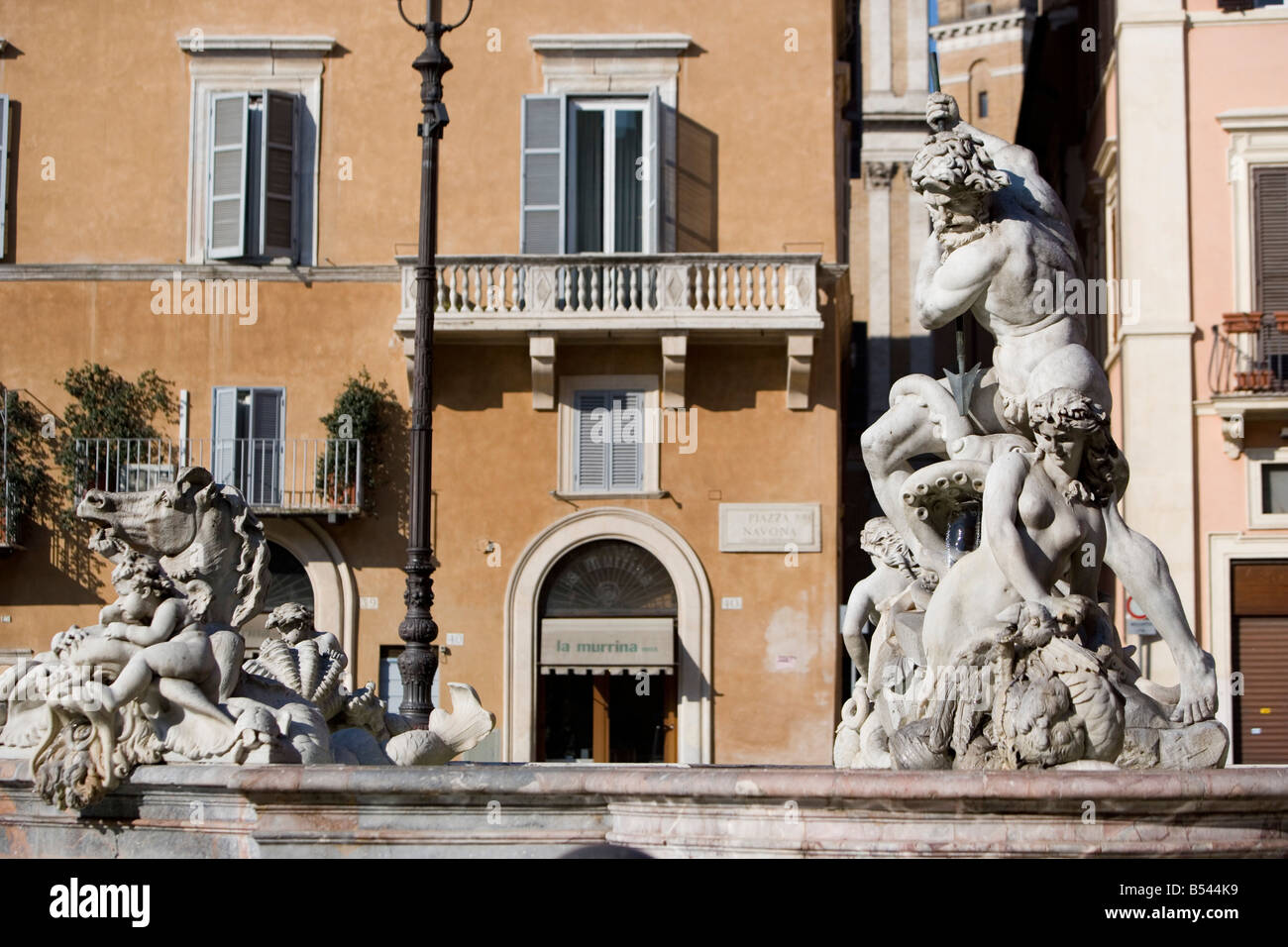Neptune´s Fountain in Piazza Navona, Rome. Italy Stock Photo - Alamy
