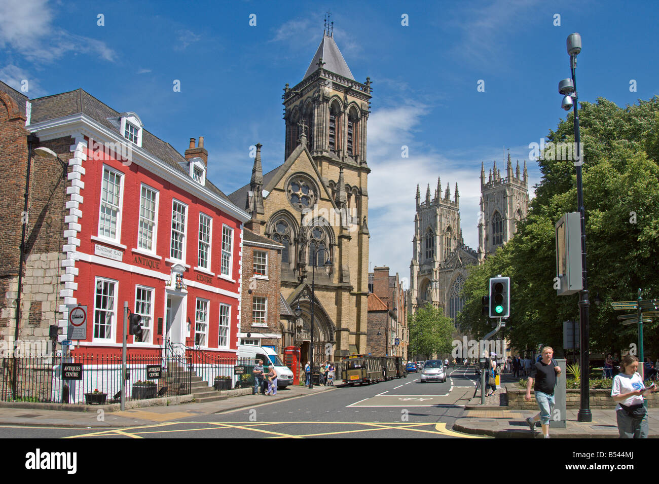York city centre Minster from Duncombe Place Yorkshire England July ...