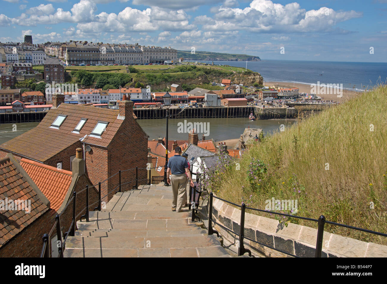 Whitby Steps harbour Saltwick Bay North Yorkshire England July 2008 ...