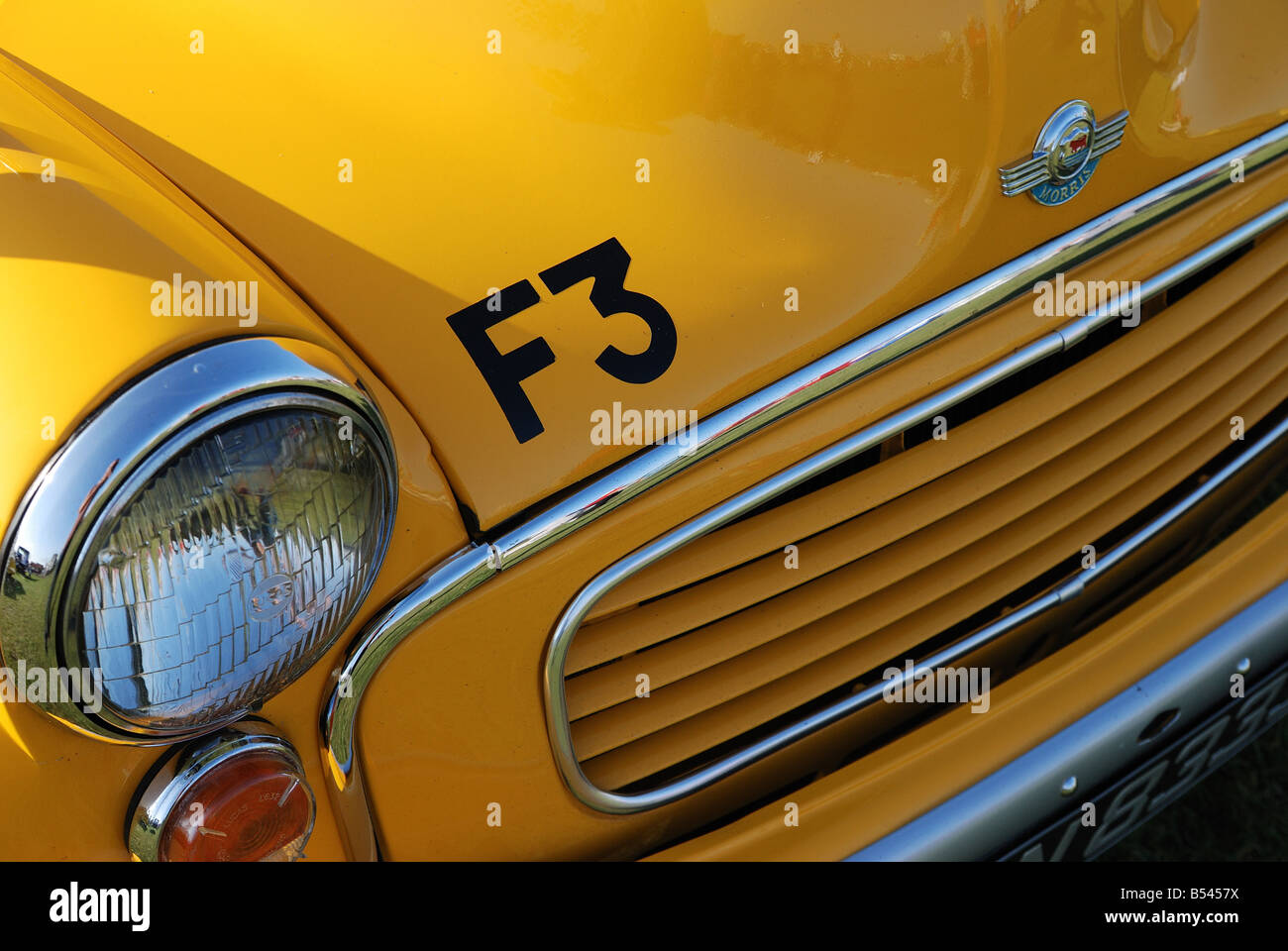 Yellow Car, Morris Minor Stock Photo - Alamy