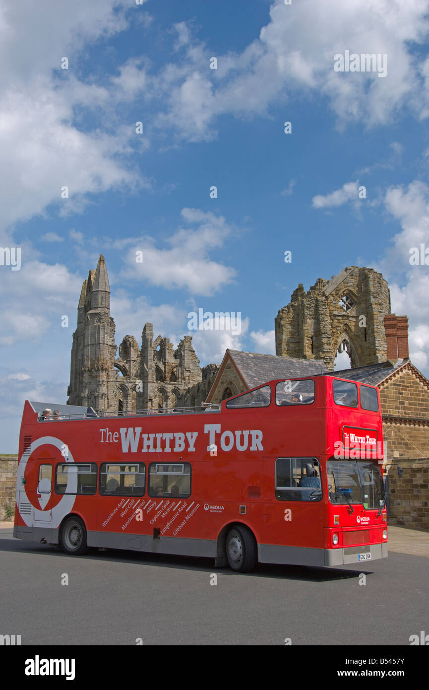 Whitby Abbey Tour Bus North Yorkshire England July 2008 Stock Photo - Alamy