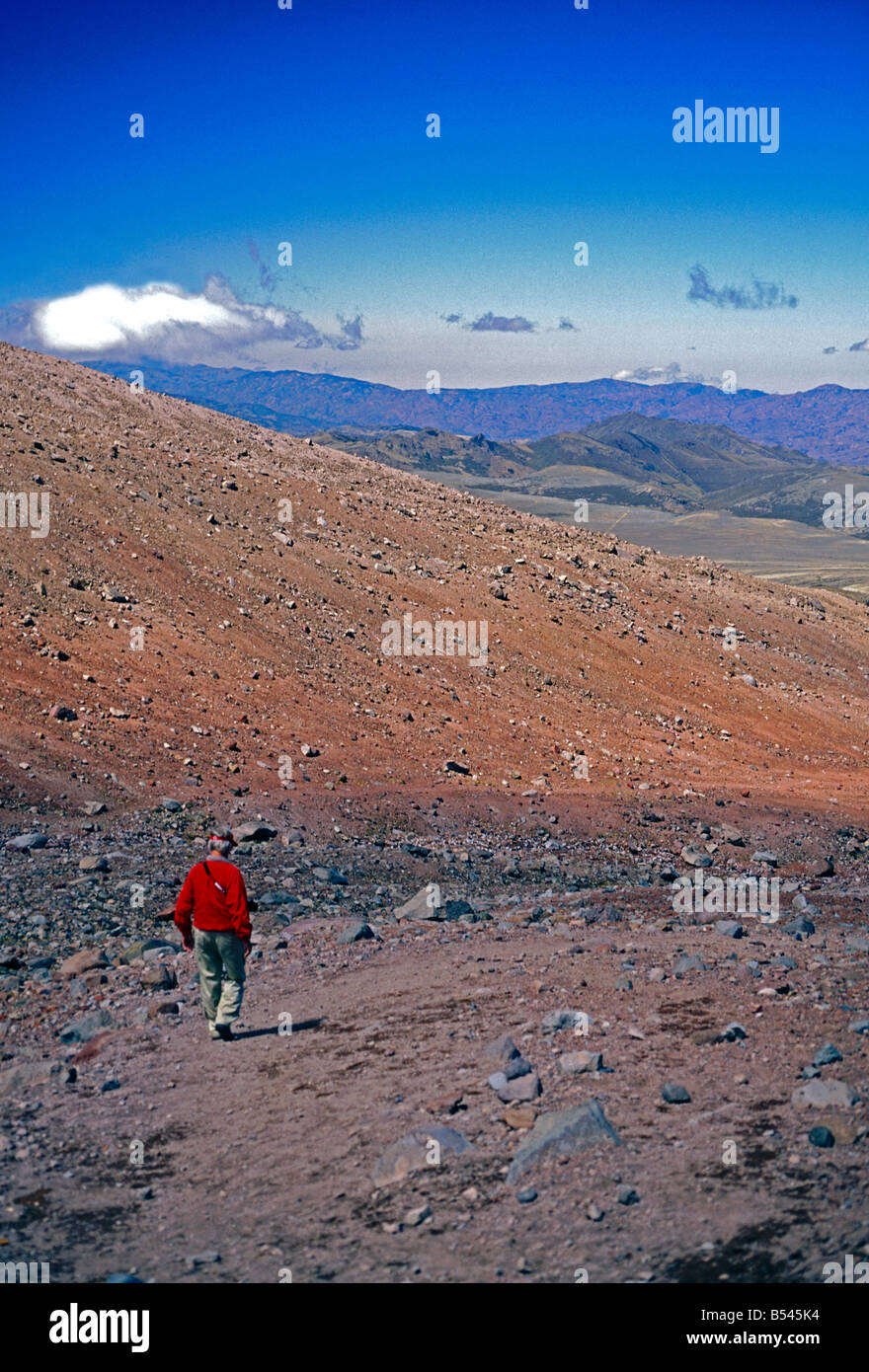 people, hiker, hiking trail, Chimborazo Volcano, Chimborazo National ...