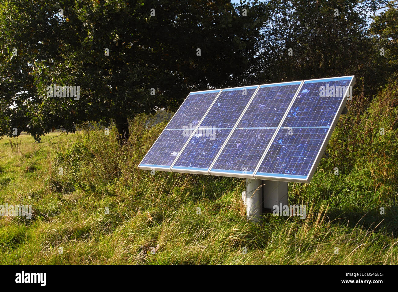 Solar Panels in a country garden Stock Photo - Alamy