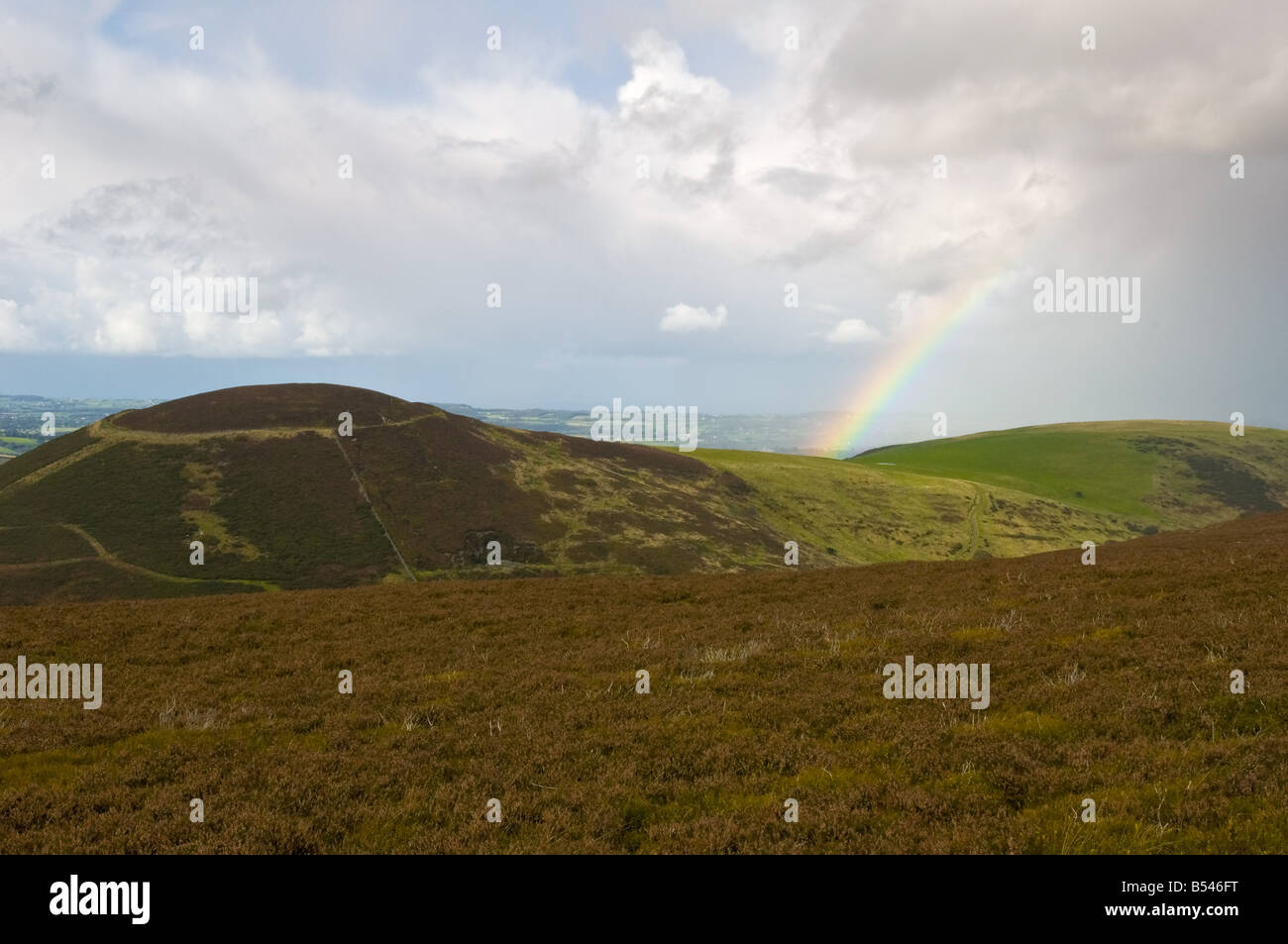 Moel Arthur Iron age hill fort Clwydian Hills Stock Photo - Alamy
