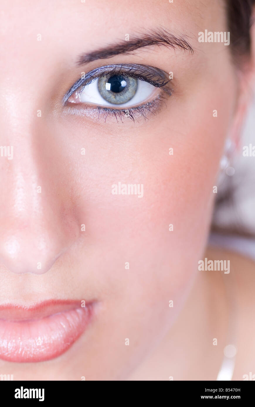 Beautiful woman face close up Stock Photo - Alamy