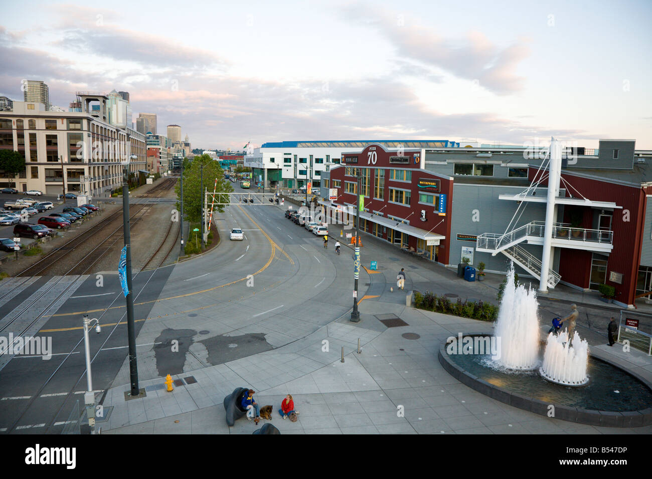 Seattle waterfront at Pier 70 Stock Photo - Alamy