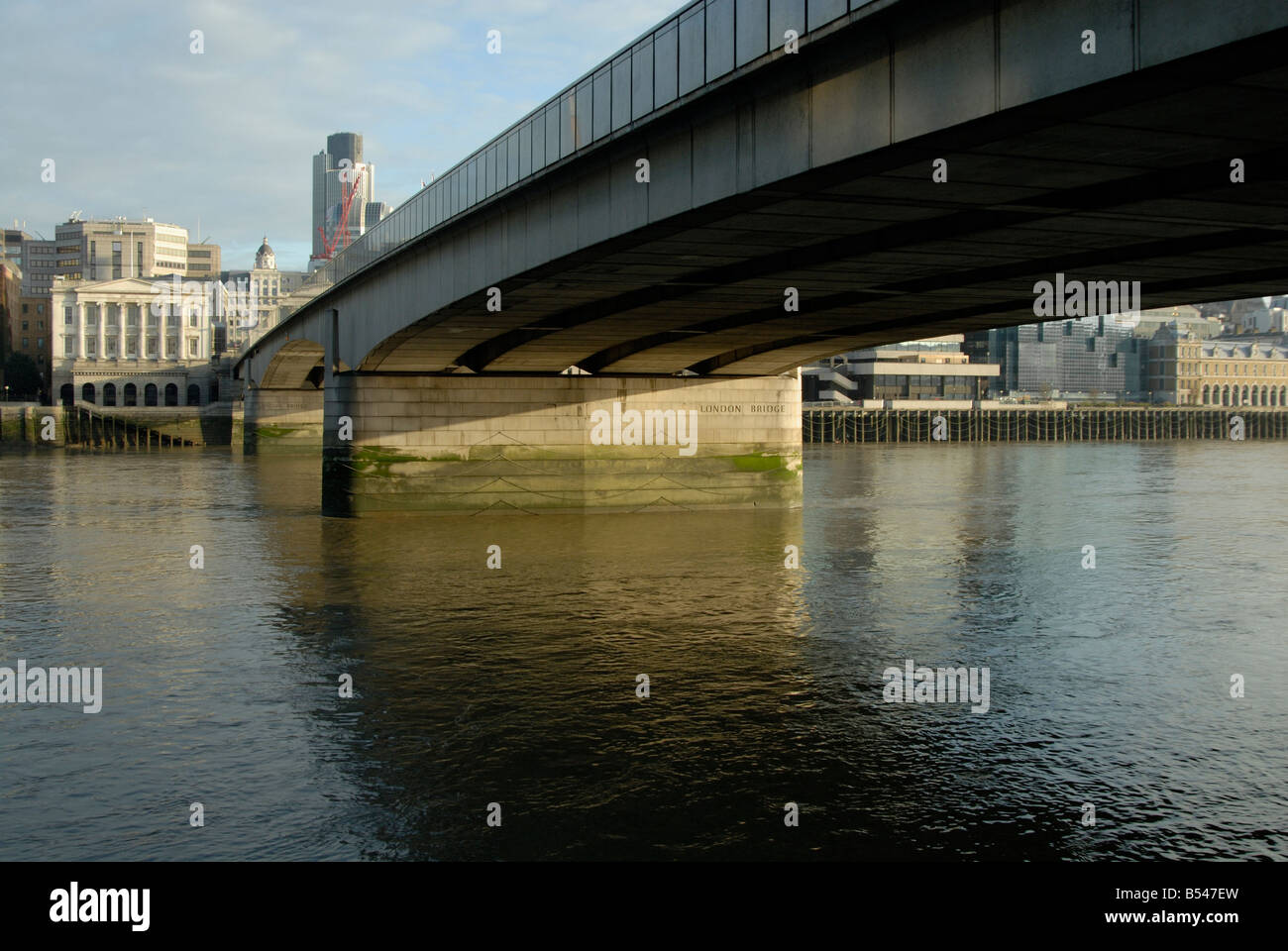 London Bridge viewed from below, City of London, England. The name ...
