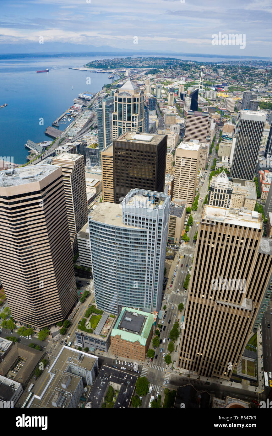 Aerial view of north side of Seattle, Washington, USA taken from Smith ...