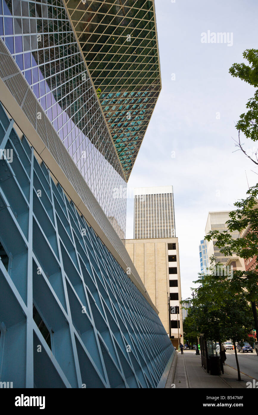 Exterior of Seattle Public Library in downtown Seattle Washington Stock ...