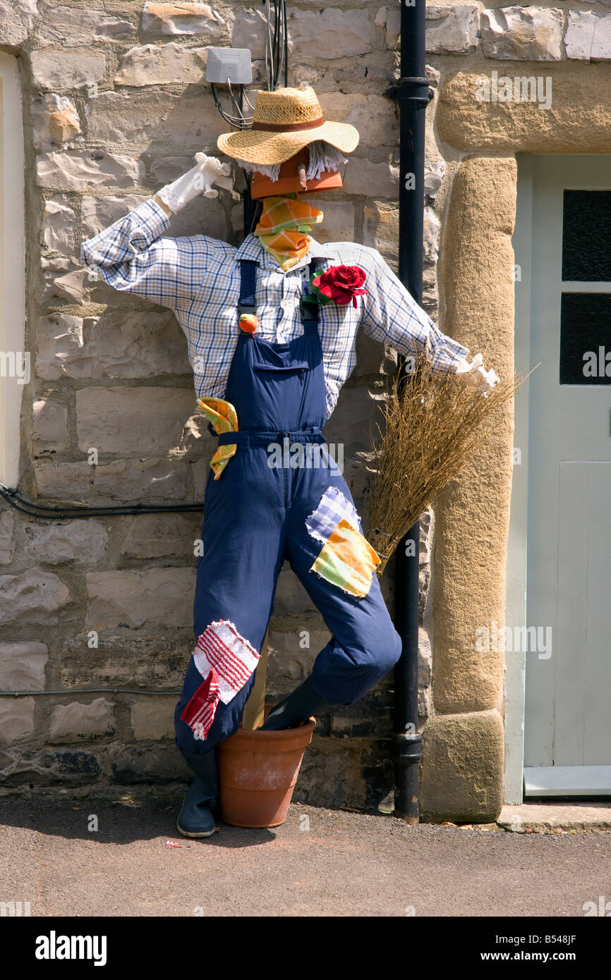 traditional derbyshire village scarecrow straw man at cressbrook 2008 ...