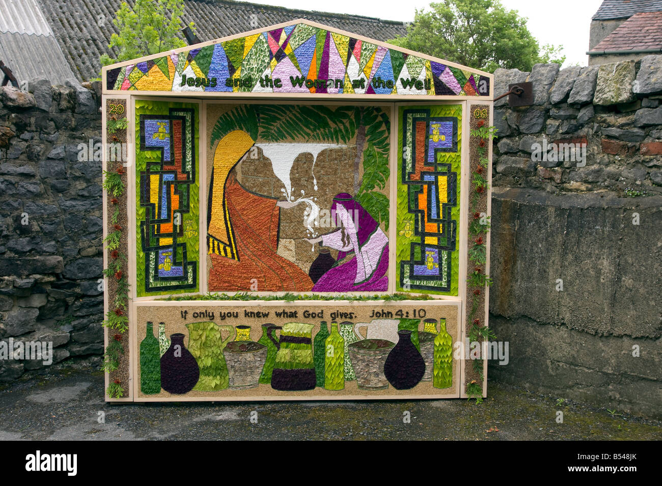 traditional derbyshire well dressing jesus and the women at the well ...