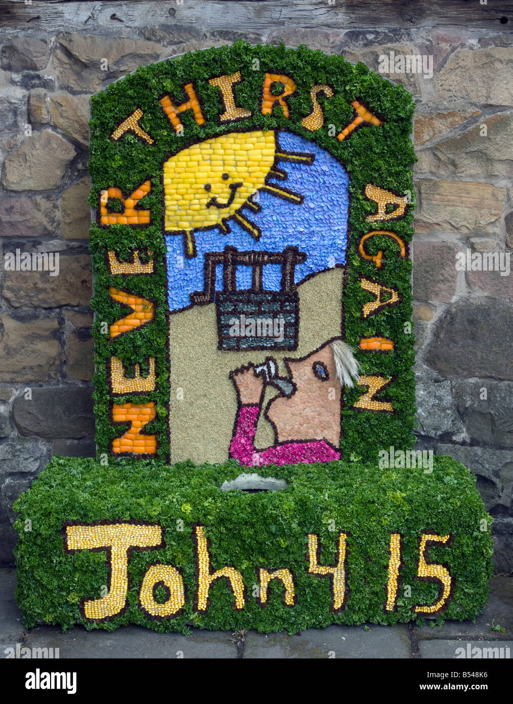 traditional derbyshire well dressing at wirksworth 2008 never thirst ...