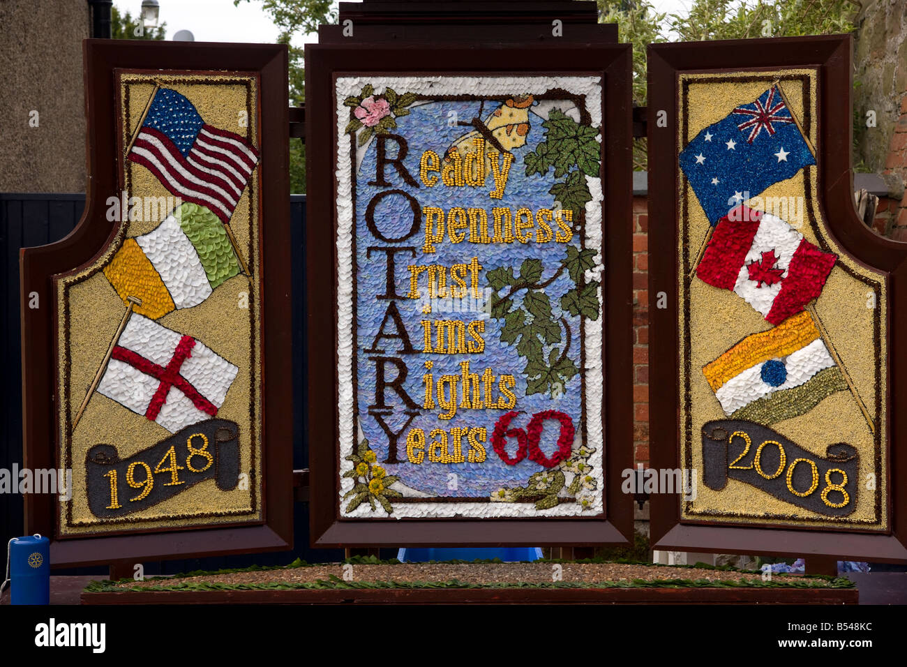 well dressing at wirksworth 2008 rotary club theme Stock Photo - Alamy
