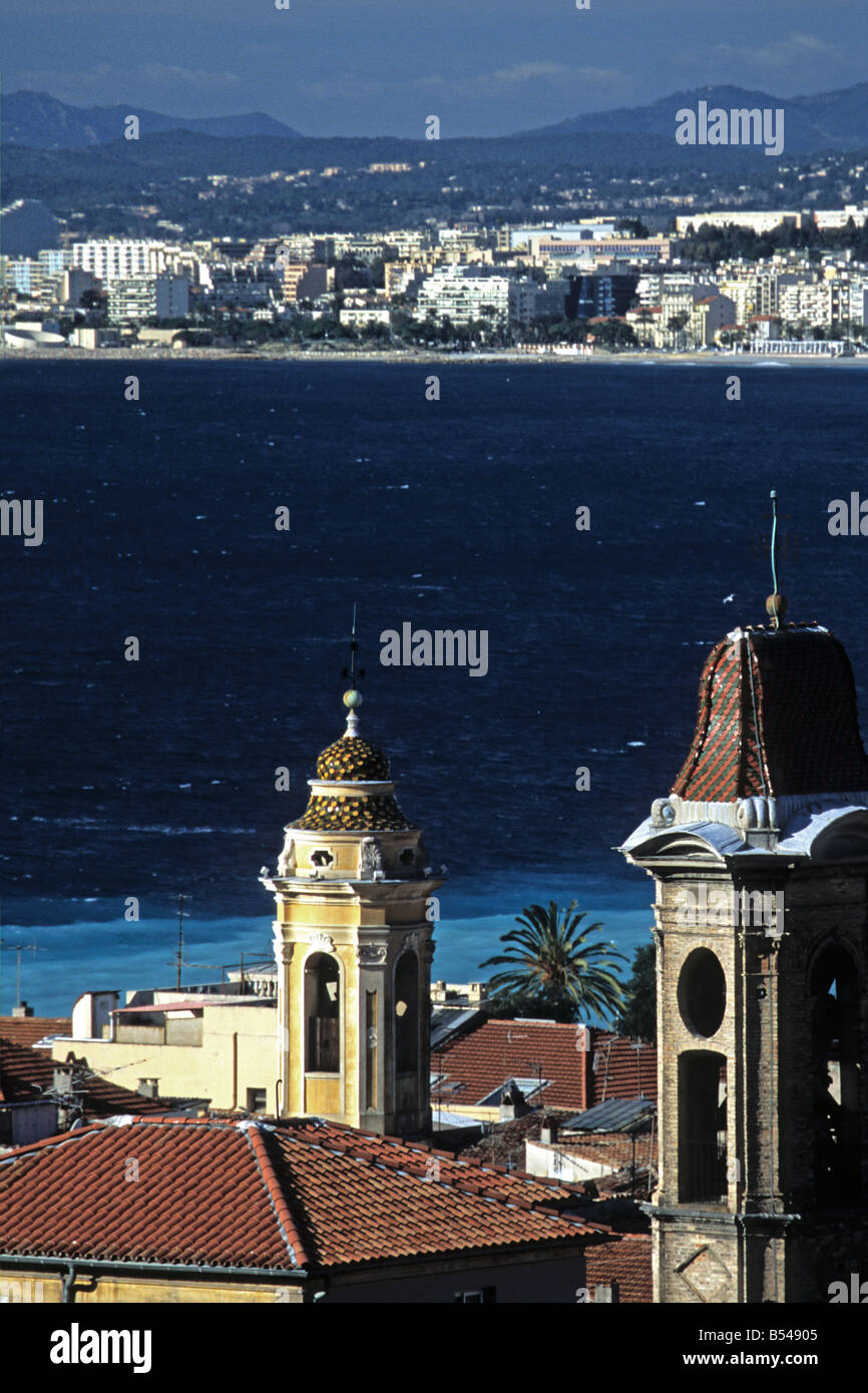Clock tower into the old town of Nice Alpes-Maritimes French Riviera ...