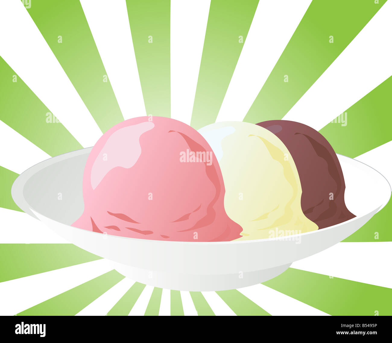 Illustration of neapolitan gelato ice cream strawberry chocolate and ...