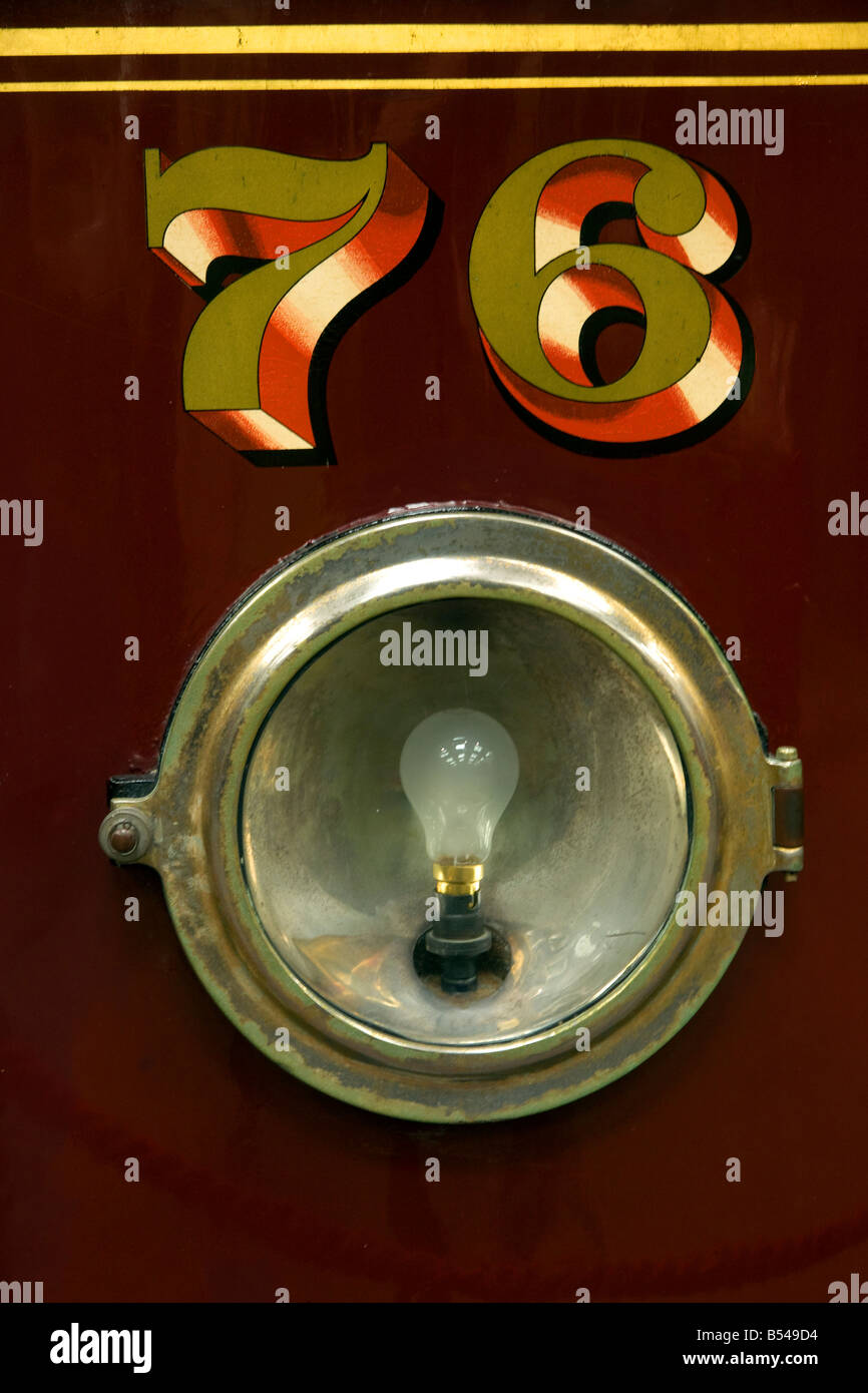 detail of leicester city tram built 1904 with headlight and paintwork ...