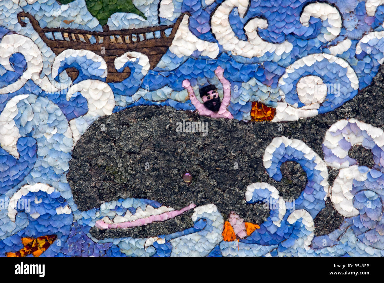 jonah and the whale detail from derbyshire well dressing Stock Photo ...