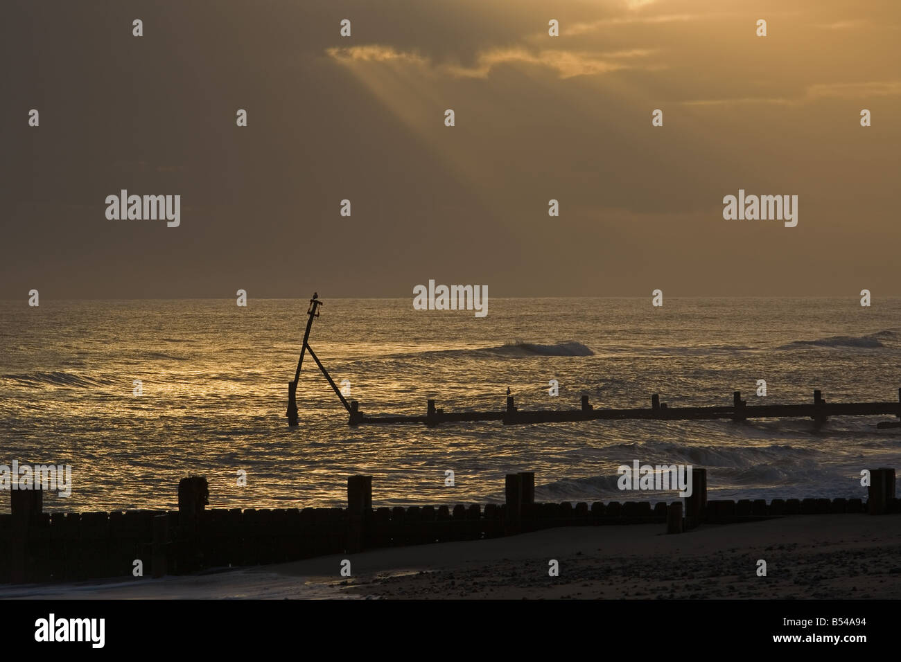 Walcott Norfolk UK Sunise over sea Stock Photo - Alamy