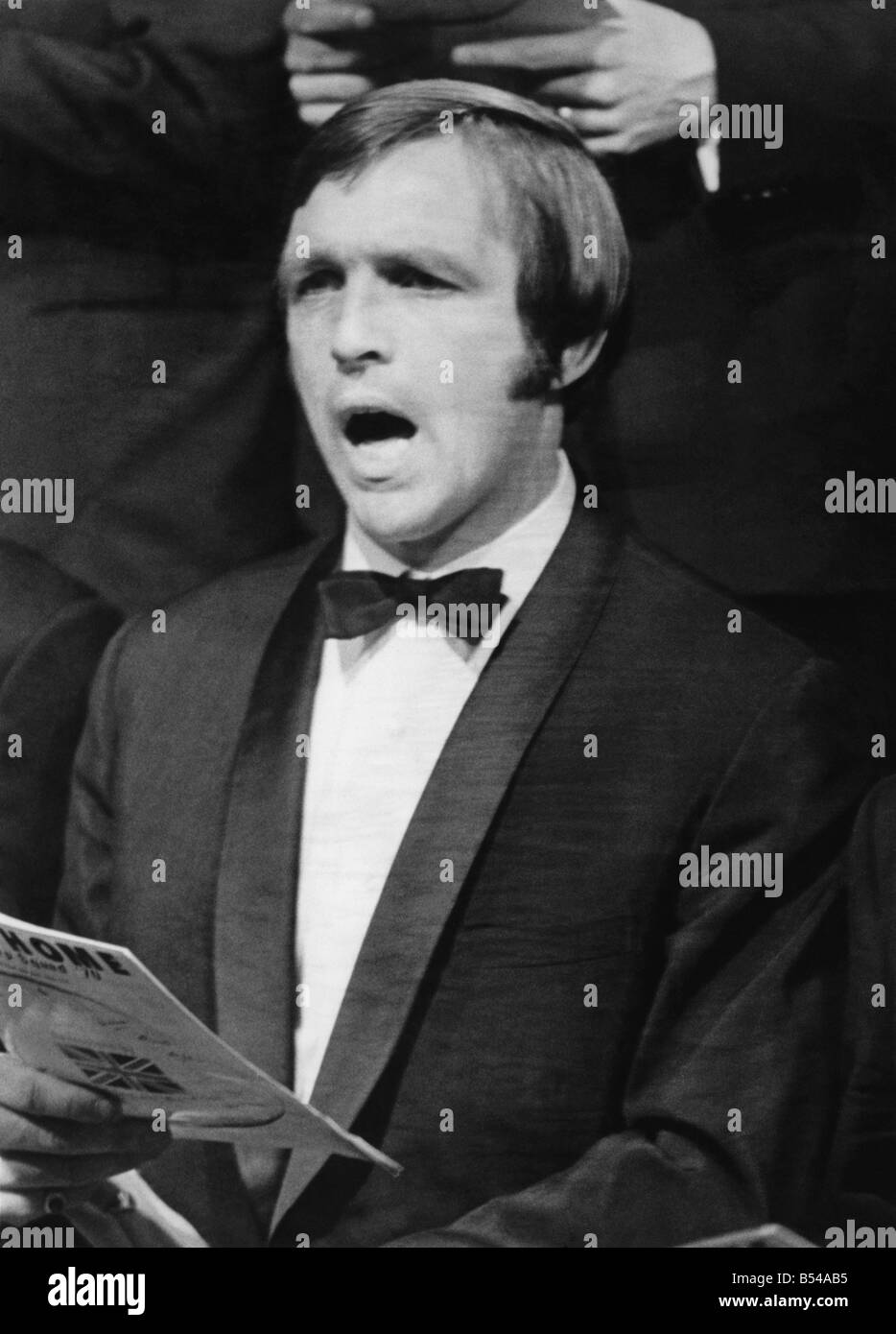 Jeff Astle singing Back Home on Top of the Pops. May 1970 P016889 Stock ...