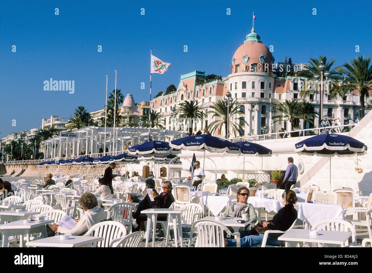 Winter beach in Nice Alpes-MAritimes 06 French Riviera Cote d'azur PACA ...