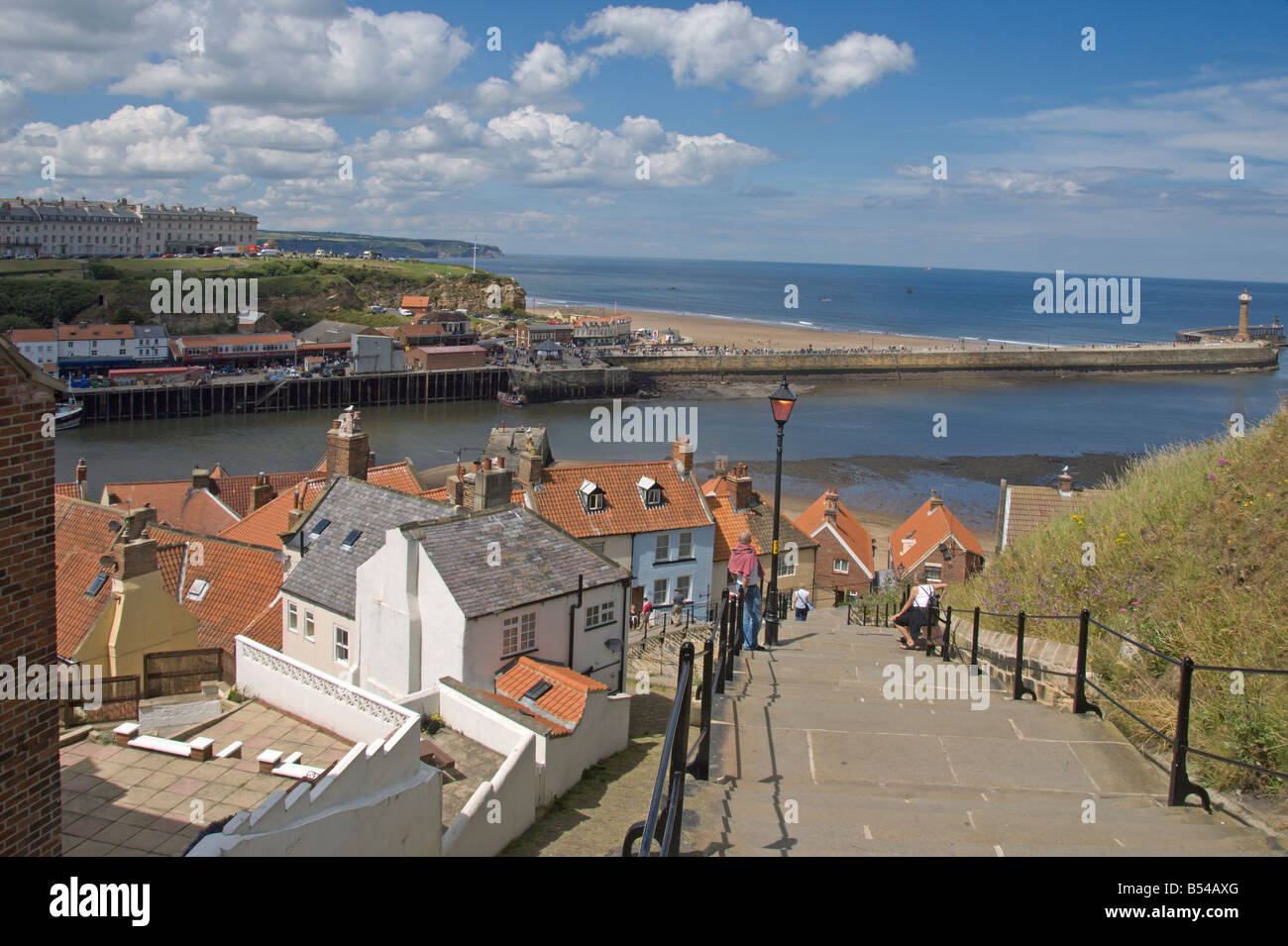 Whitby Steps harbour Saltwick Bay North Yorkshire England July 2008 ...