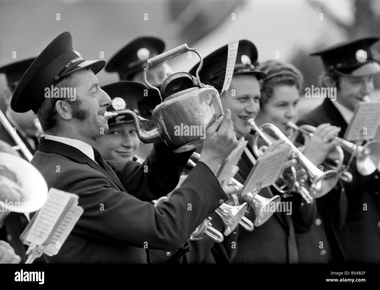 Man playing the kettle for the Pilling Jubilee Silver Band. November ...