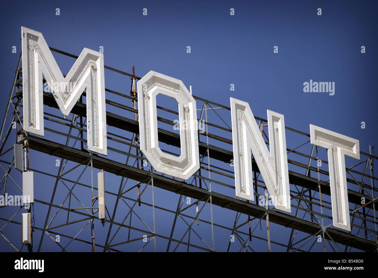 The sign on top of an old Montgomery Ward warehouse Stock Photo - Alamy
