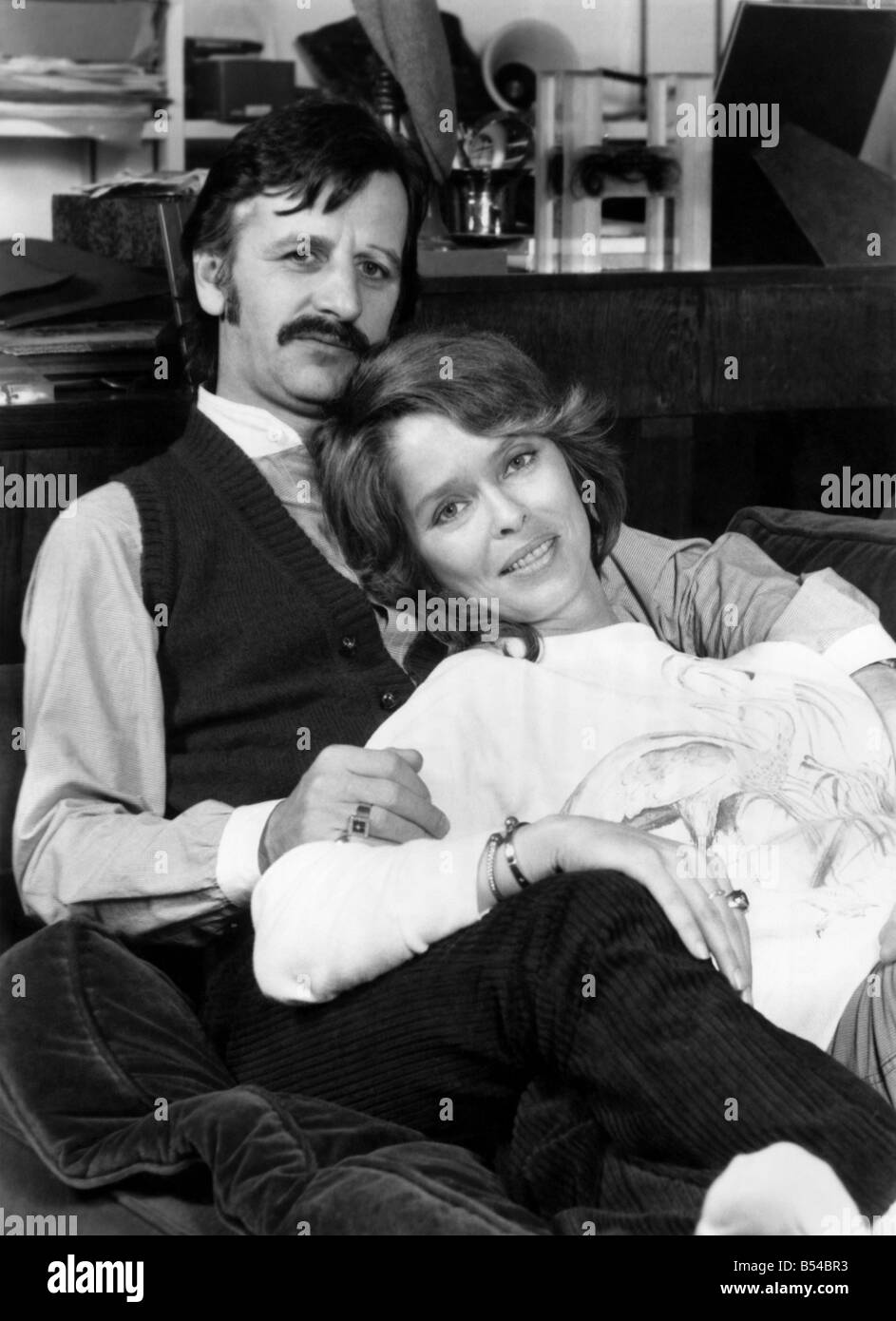 Ringo starr and wife barbara bach Black and White Stock Photos & Images ...